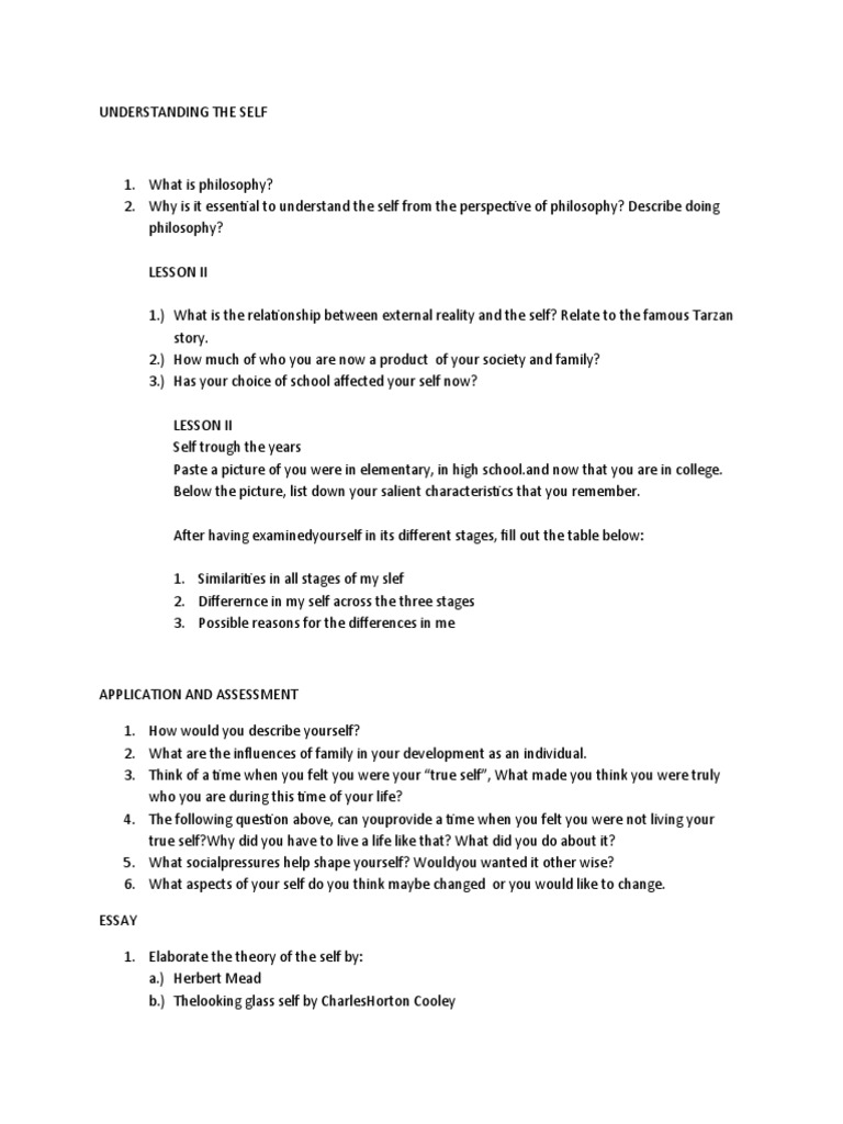Understanding The Self | PDF | Self | Identity (Social Science)