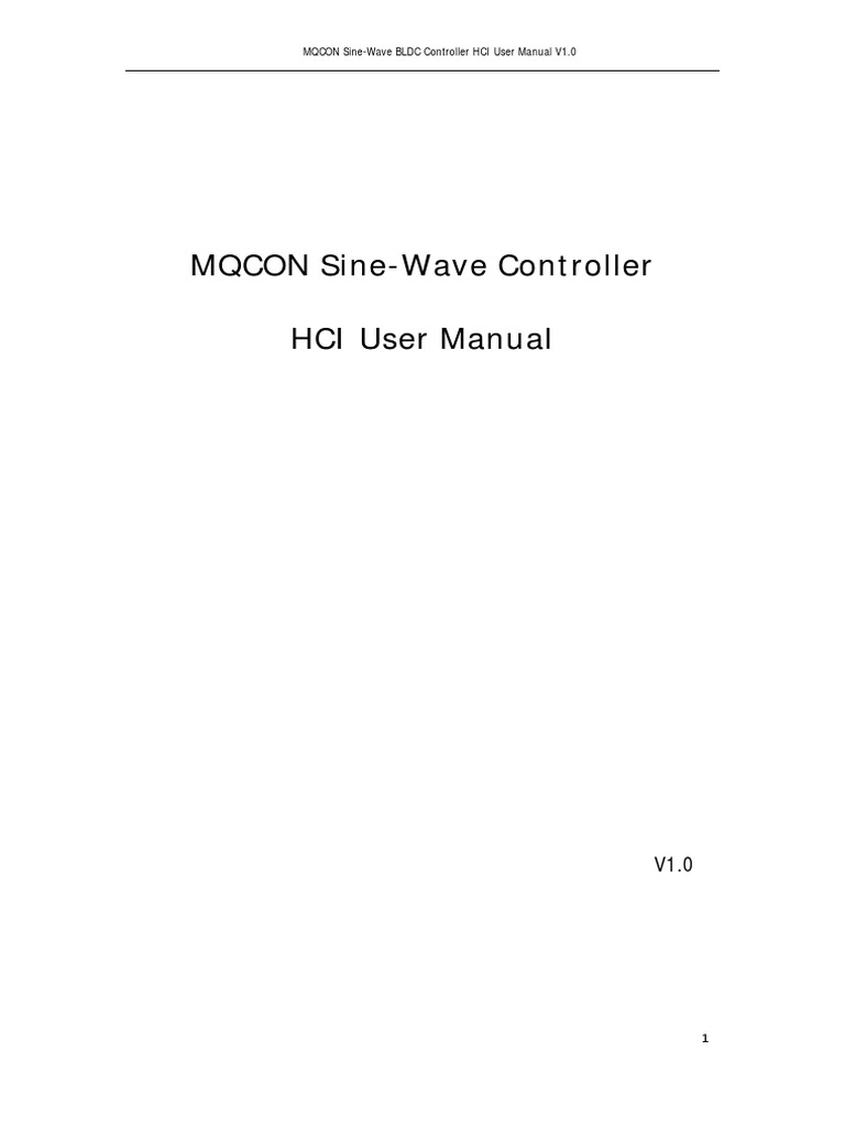 MQCON Sine-Wave BLDC Controller HCI User Manual V1.0 | PDF | Human–Computer Interaction | Icon ...