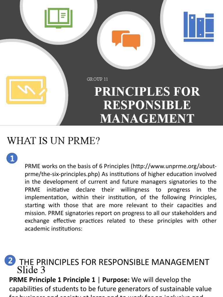 UN PRME Principles for Responsible Management | PDF