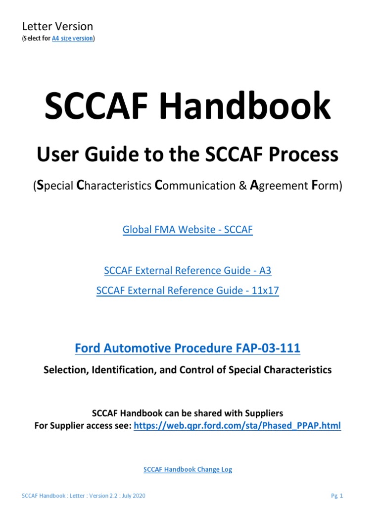 SCCAF Handbook - Letter | PDF | Specification (Technical Standard ...