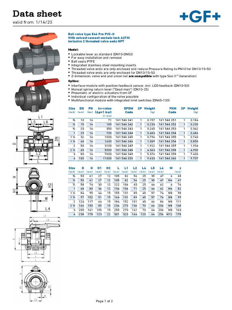 Data Sheet: Valid From: 1/14/20 | PDF | Valve | Building Engineering