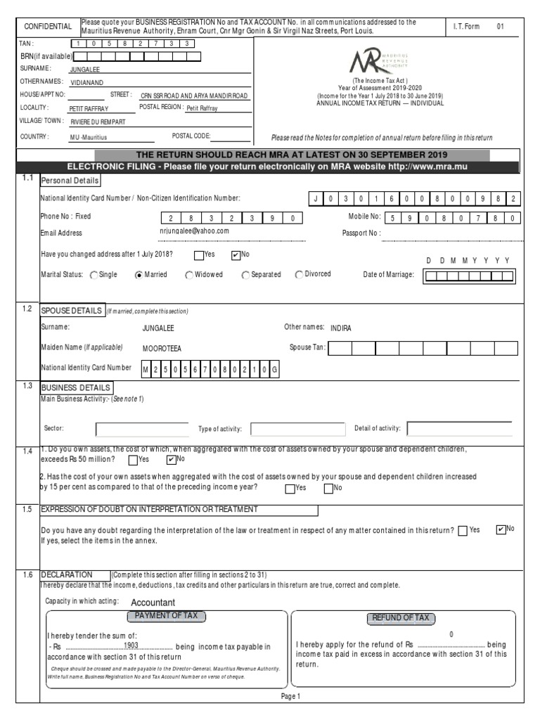 ELECTRONIC FILING - Please File Your Return Electronically On MRA ...