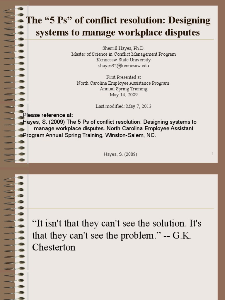 The 5Ps of Conflict Resolution Designing | PDF | Restorative Justice ...