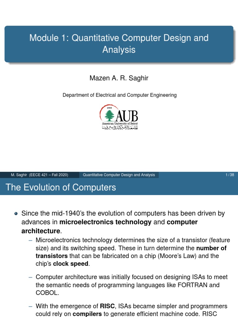 Module 1: Quantitative Computer Design and Analysis: Mazen A. R. Saghir | PDF | Parallel ...