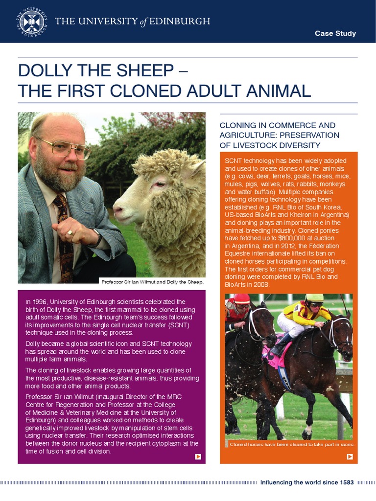 Dolly The Sheep The First Cloned Adult Animal | Download Free PDF ...