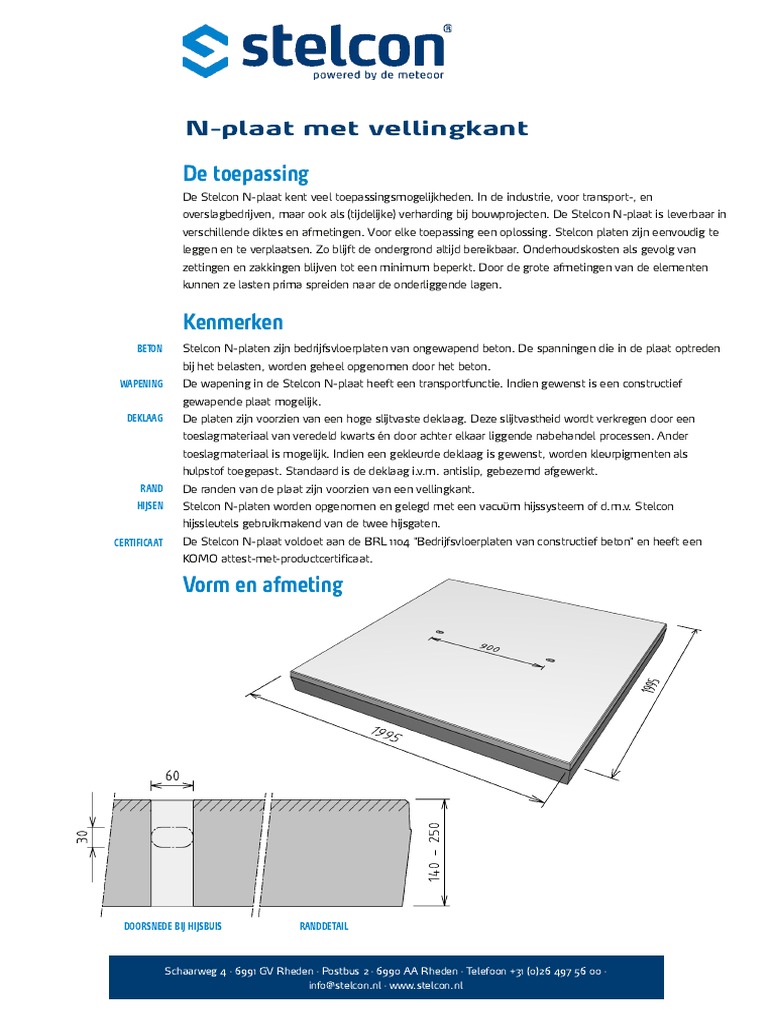 Stelcon N-Plaat Met Vellingkant | PDF