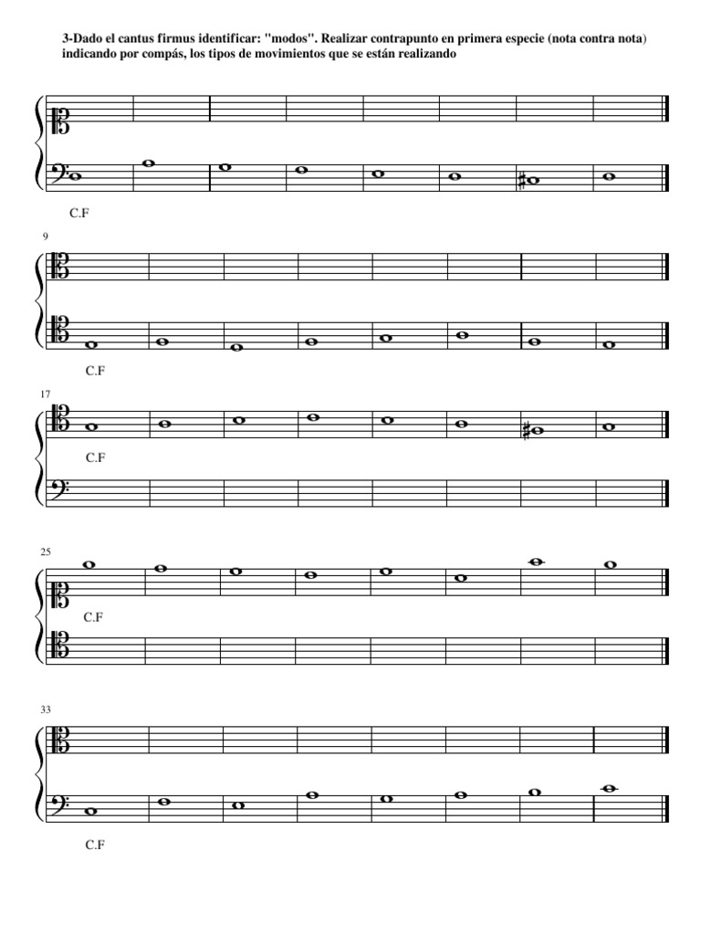 Ejercicio de "Cantus Firmus" | PDF