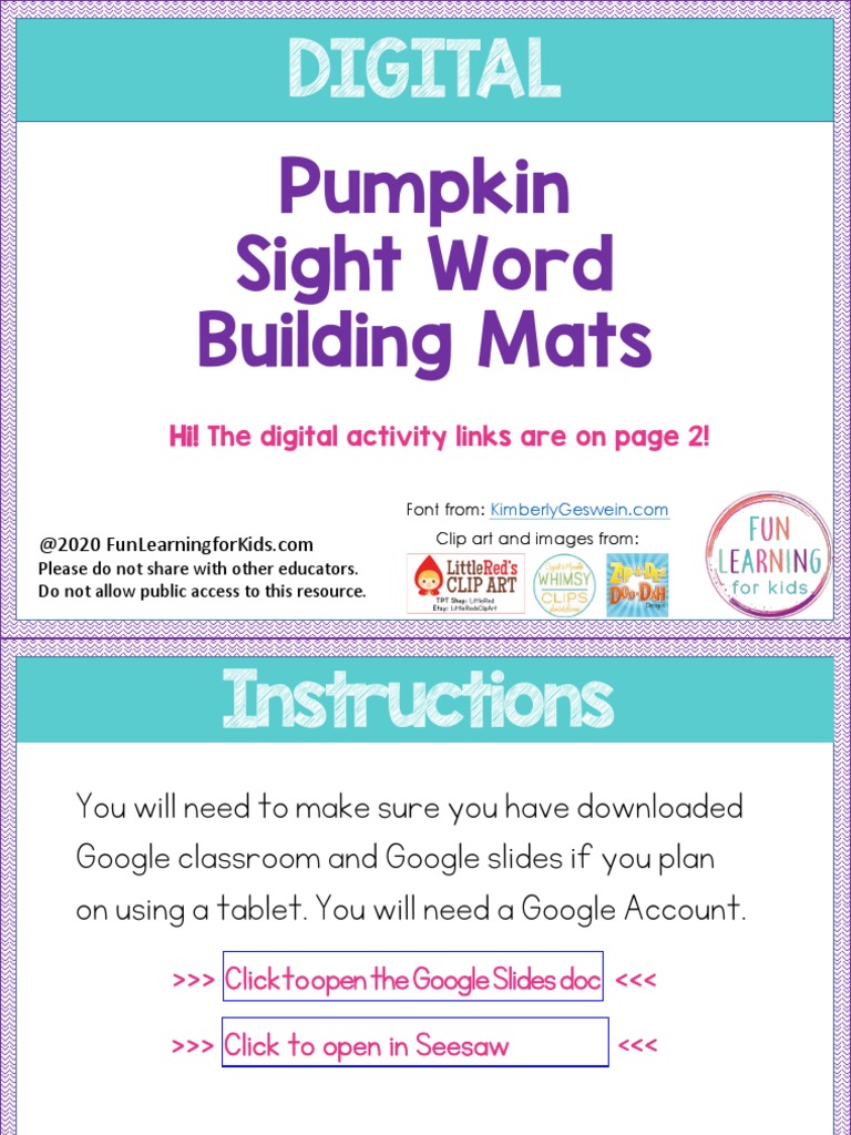 Paperless Pumpkin Word Building Activity | PDF | Multimedia | World ...
