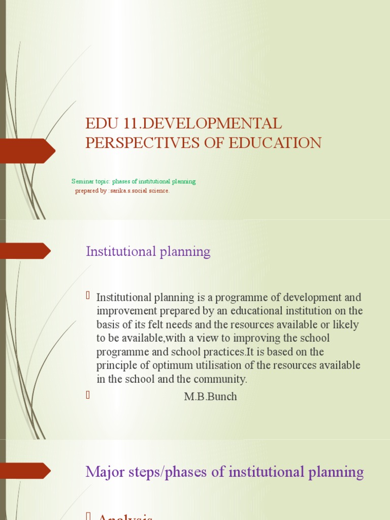 Developmental Perspectives of Education | PDF | Resource | Evaluation