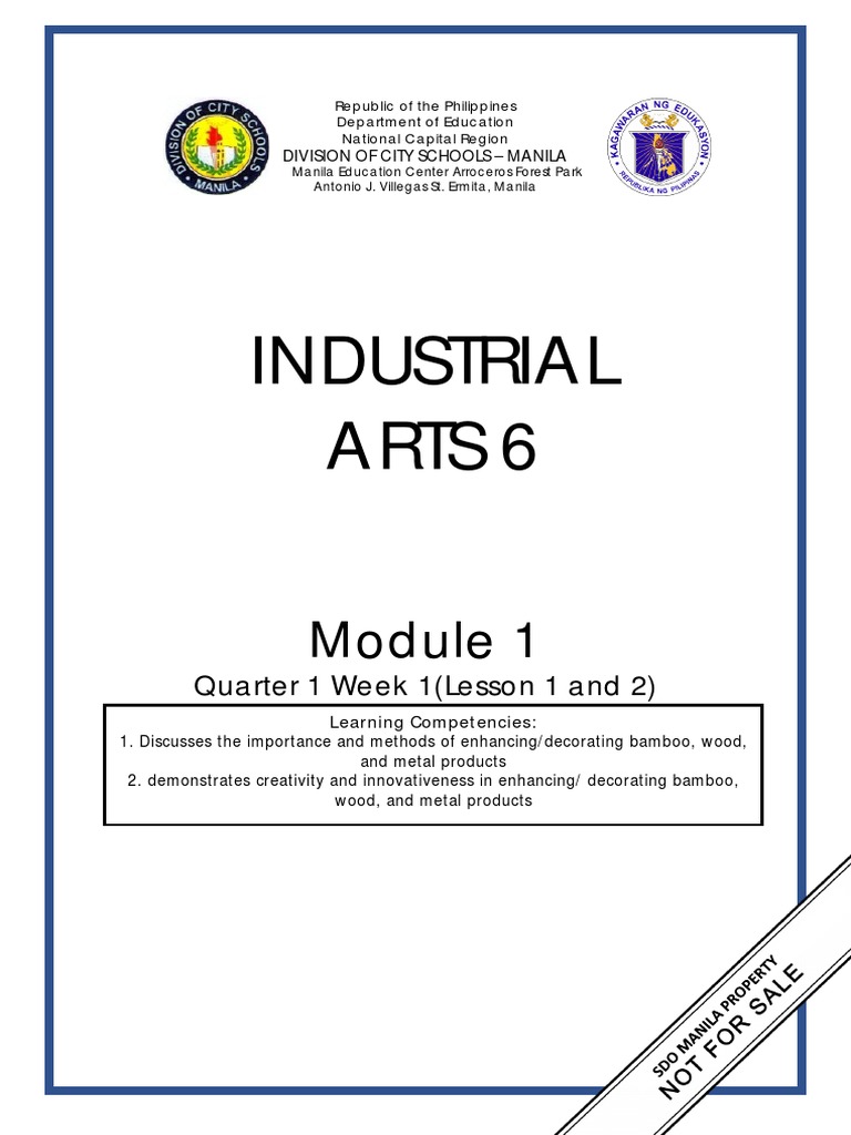TLE-TE 6 - Q1 - Mod1 - Industrial Arts | PDF | Varnish | Paint