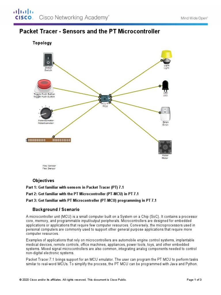 Packet Tracer - Sensors and The PT Microcontroller | PDF ...