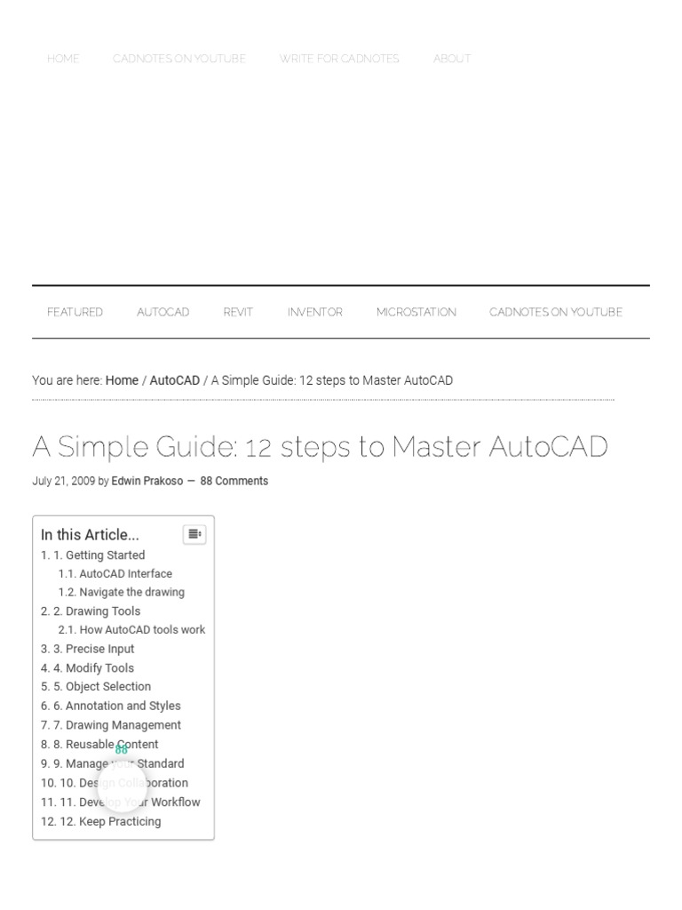 A Simple Guide To Master AutoCAD | PDF