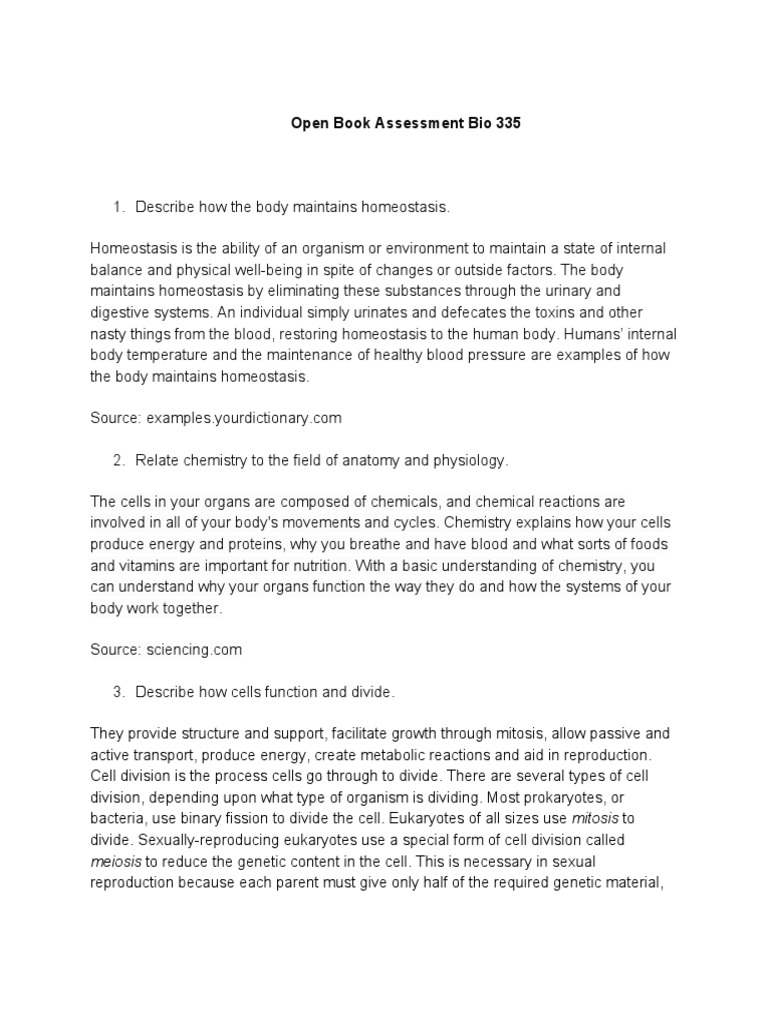 Open Book Assessment Bio 335.. | PDF | Human Body | Hiv/Aids