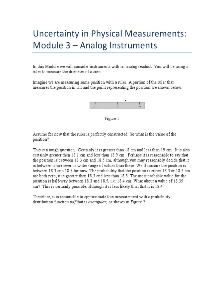 Uncertainty in Physical Measurements: Module 3 - Analog Instruments ...