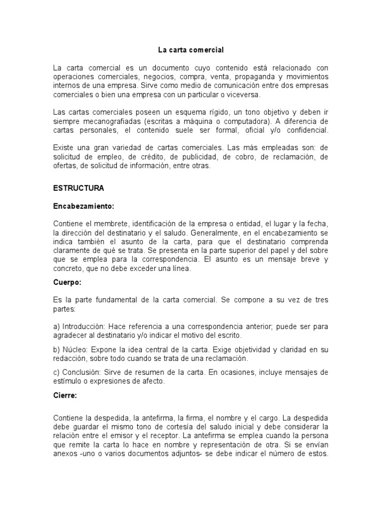 La Carta Comercial | PDF | Business | Science