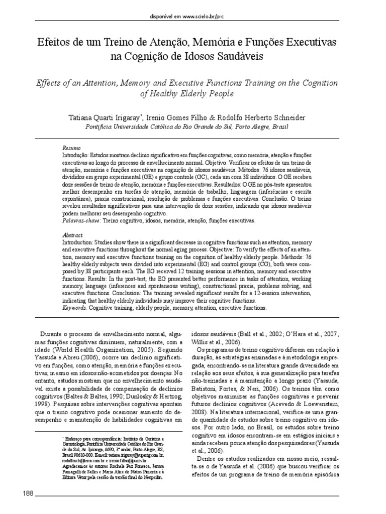 Treino Cognitivo Atenção Memoria e Funções Executivas | Download grátis ...