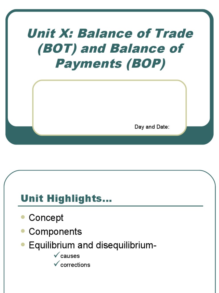 Understanding BOT and BOP Concepts | PDF | Finance & Money Management ...