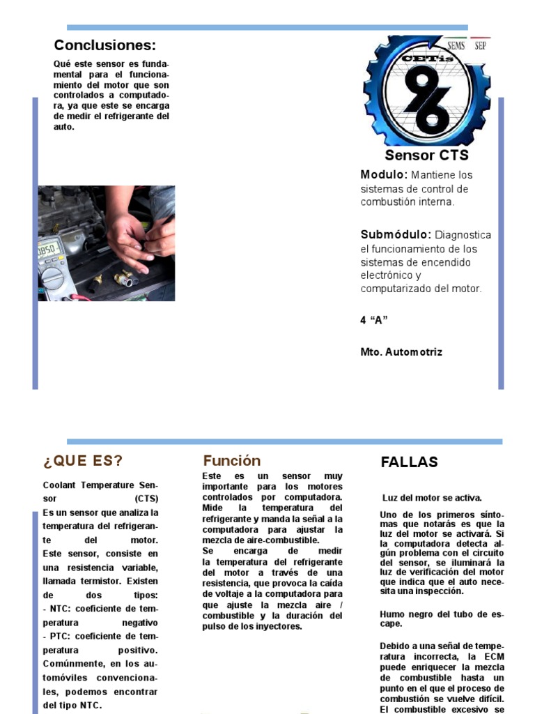 Importancia y fallas del sensor CTS | PDF | Bienes manufacturados ...