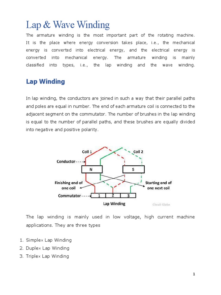 LAP and WAVE Winding | PDF | Electrodynamics | Manufactured Goods