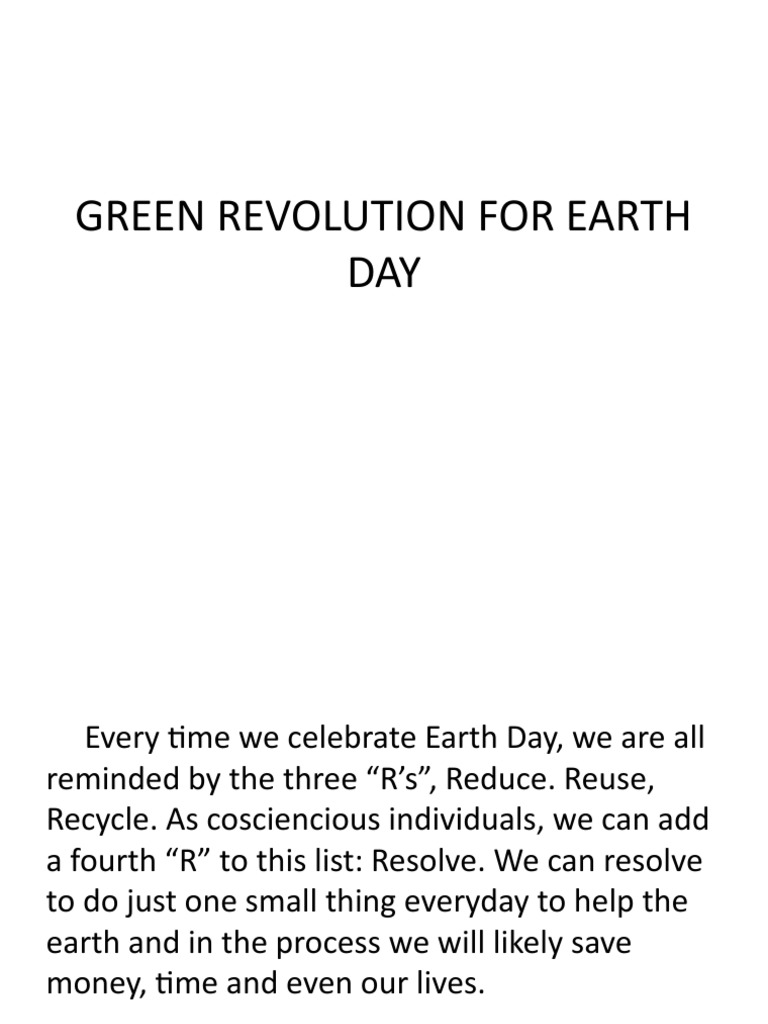 Four Rs for the Earth: Green Resolutions for Reducing Waste and ...