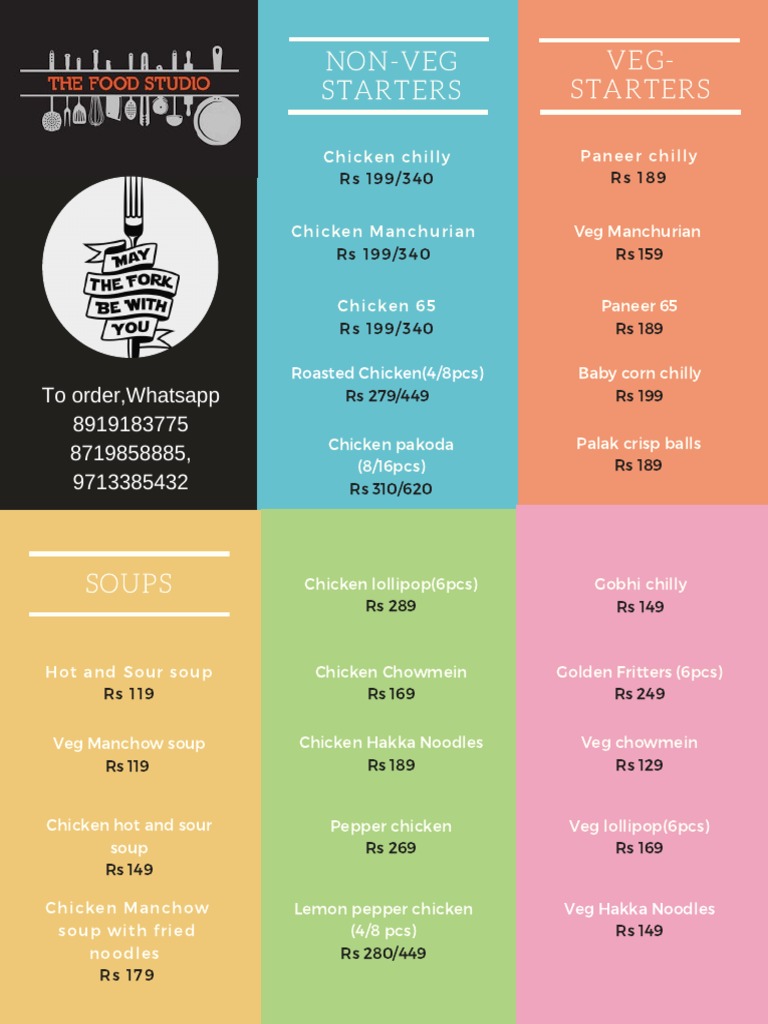 The Food Studio Menu | PDF | Curry | Foods