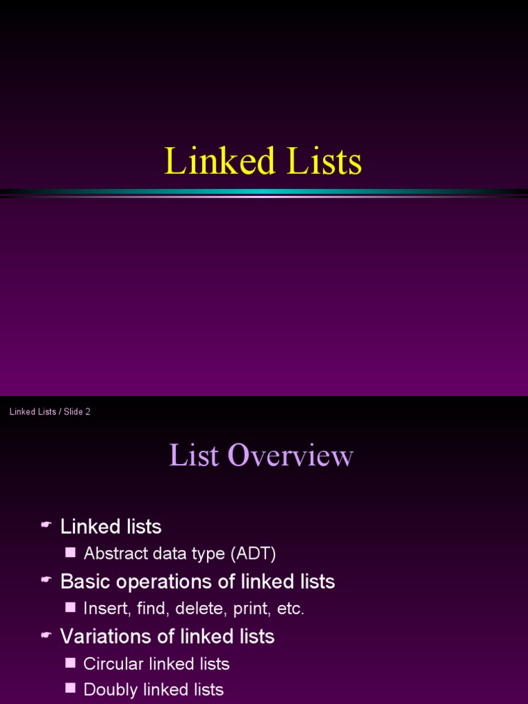 Linked List | PDF | Array Data Structure | Information Technology ...