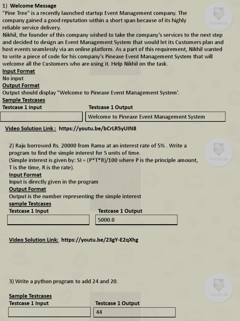 InfyTQ Coding Questions Set 3 | PDF | String (Computer Science) | Numbers