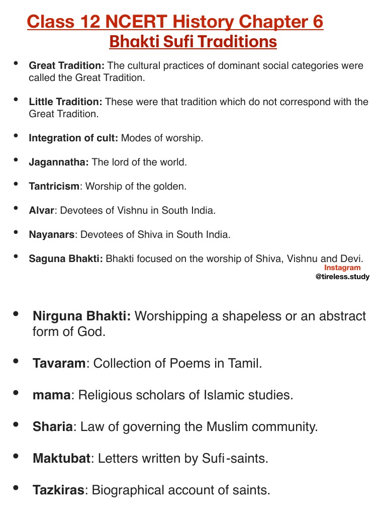 Bhakti Sufi Traditions: Class 12 NCERT History Chapter 6 | PDF | Bhakti ...