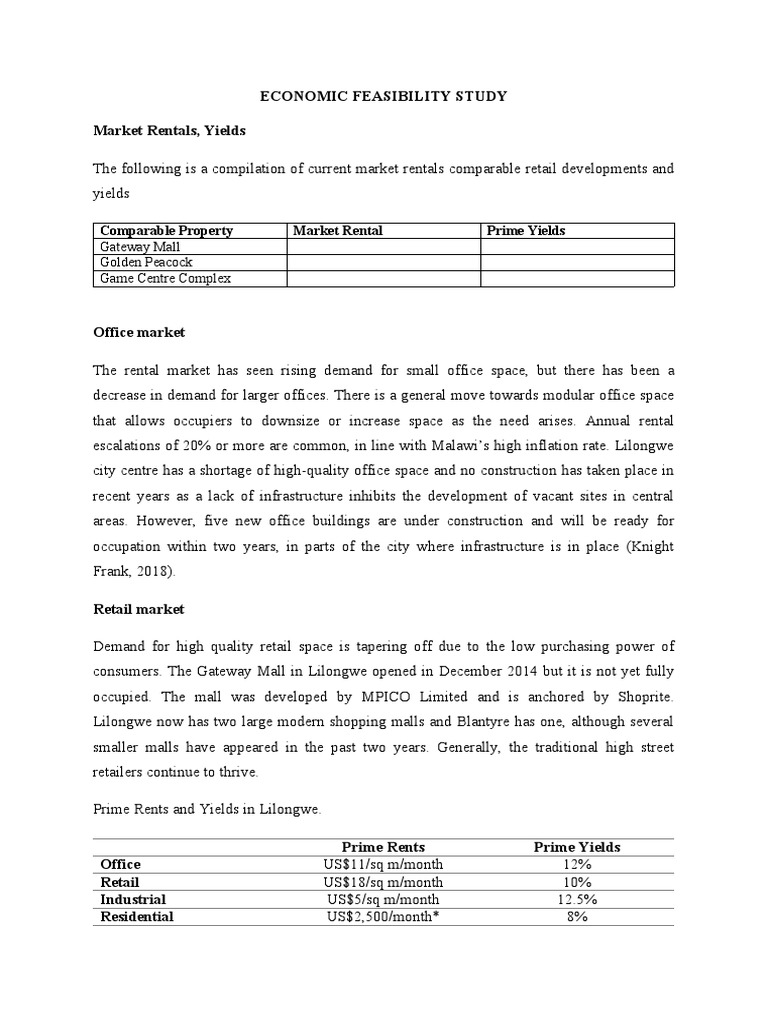 Economic Feasibility Study | PDF