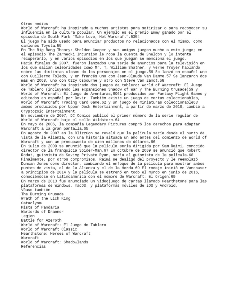 Paper de Wow | PDF | Mundo de Warcraft | Ocio