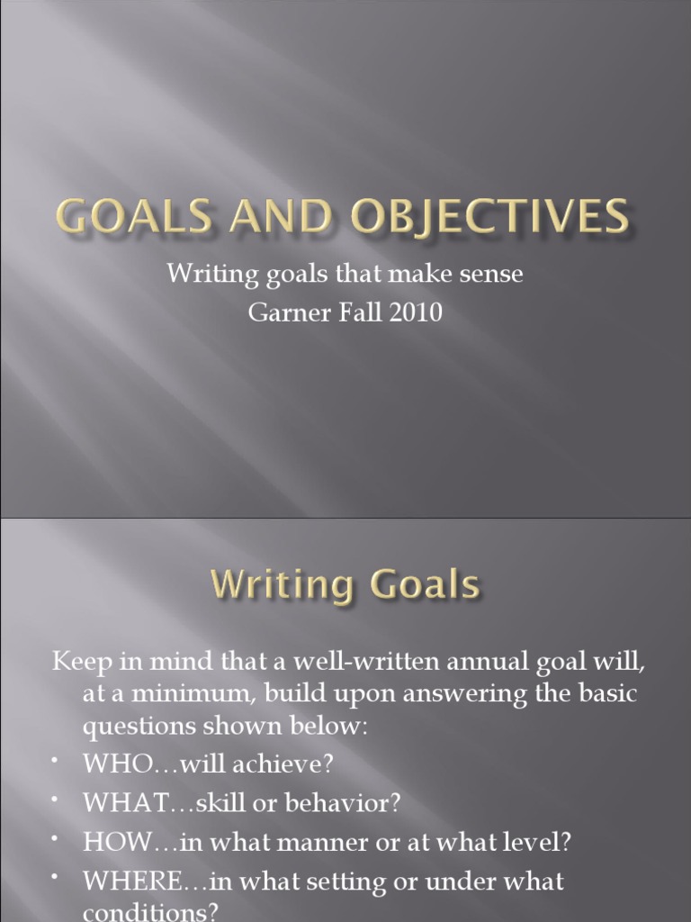 Goals and Objectives | PDF | Individualized Education Program | Cognition