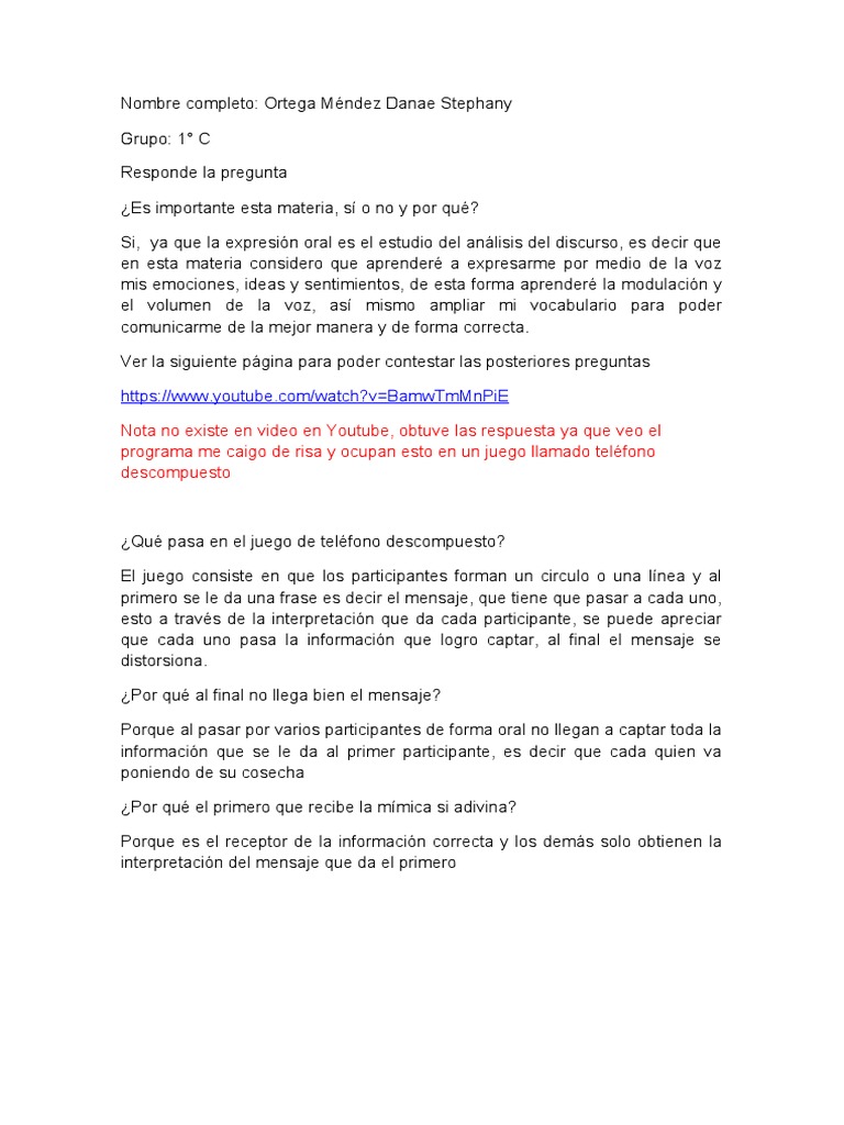 Actividad Teléfono Descompuesto | PDF