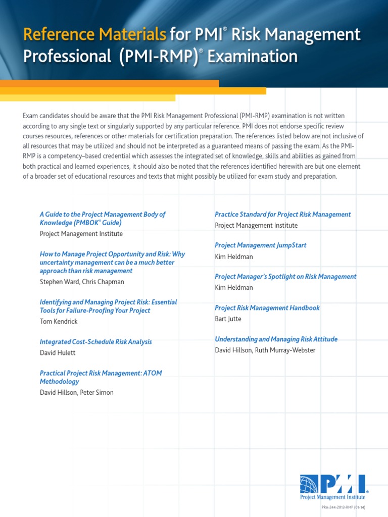 Risk Management Reference Materials | PDF