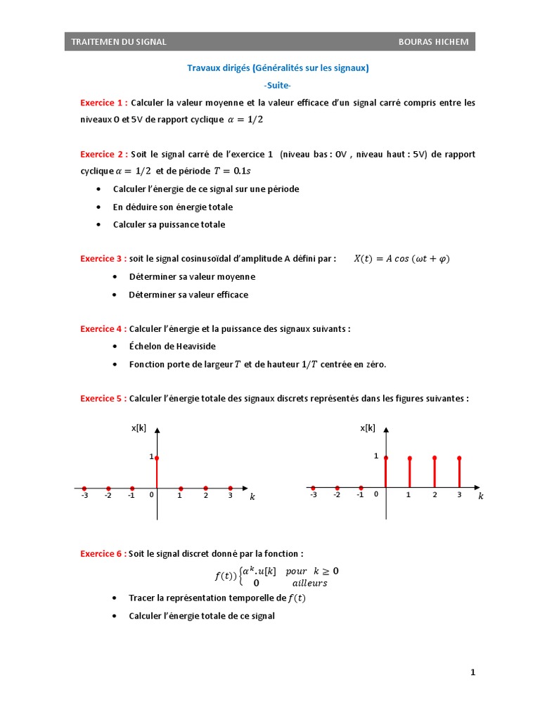 TD Chapitre 1 TDS Suite | PDF
