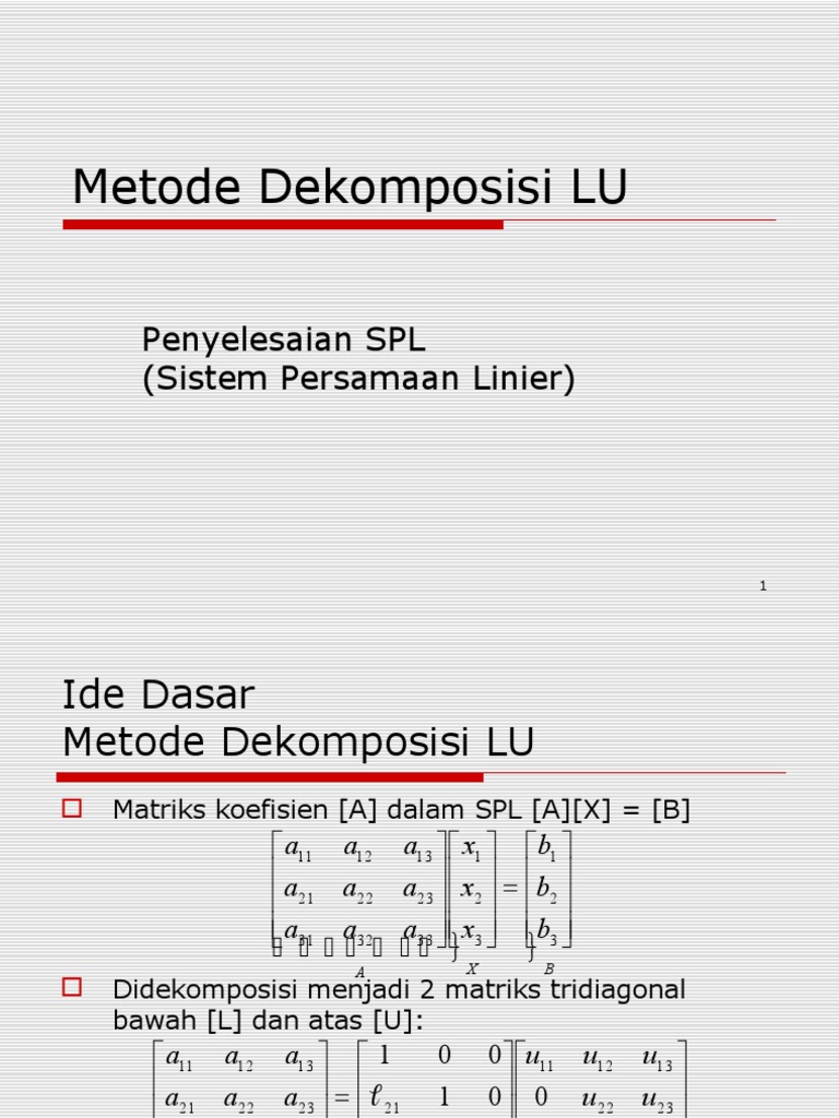 Metode Dekomposisi LU | PDF