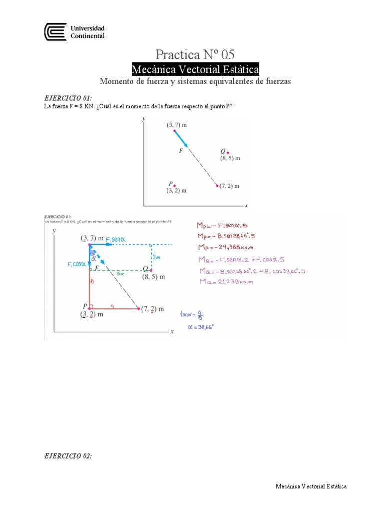 Momento de Fuerzas | PDF | Vector Euclidiano | Fuerza