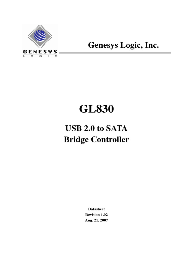 Genesys Logic, Inc.: Datasheet Revision 1.02 Aug. 21, 2007 | PDF | Usb ...