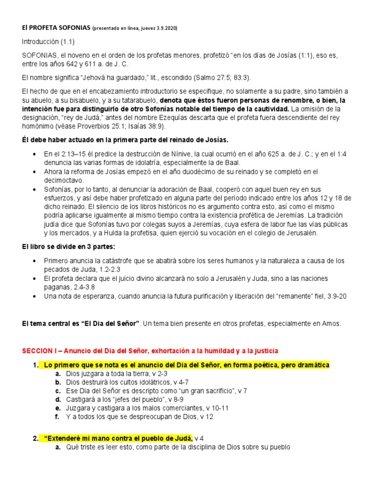 El Profeta Sofonías | PDF | Jesús | El antiguo Israel y Judá