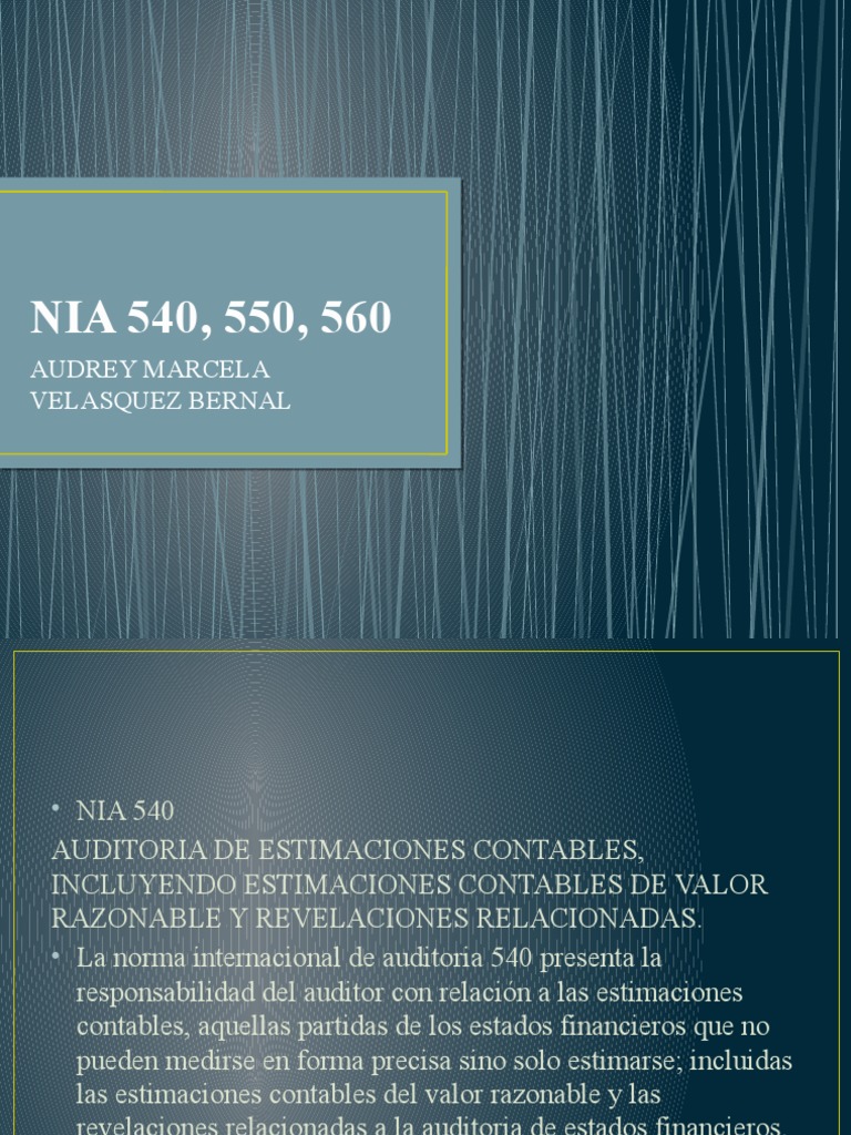 Nia 540, 550, 560 Exposicion | PDF | Auditoría | Contralor