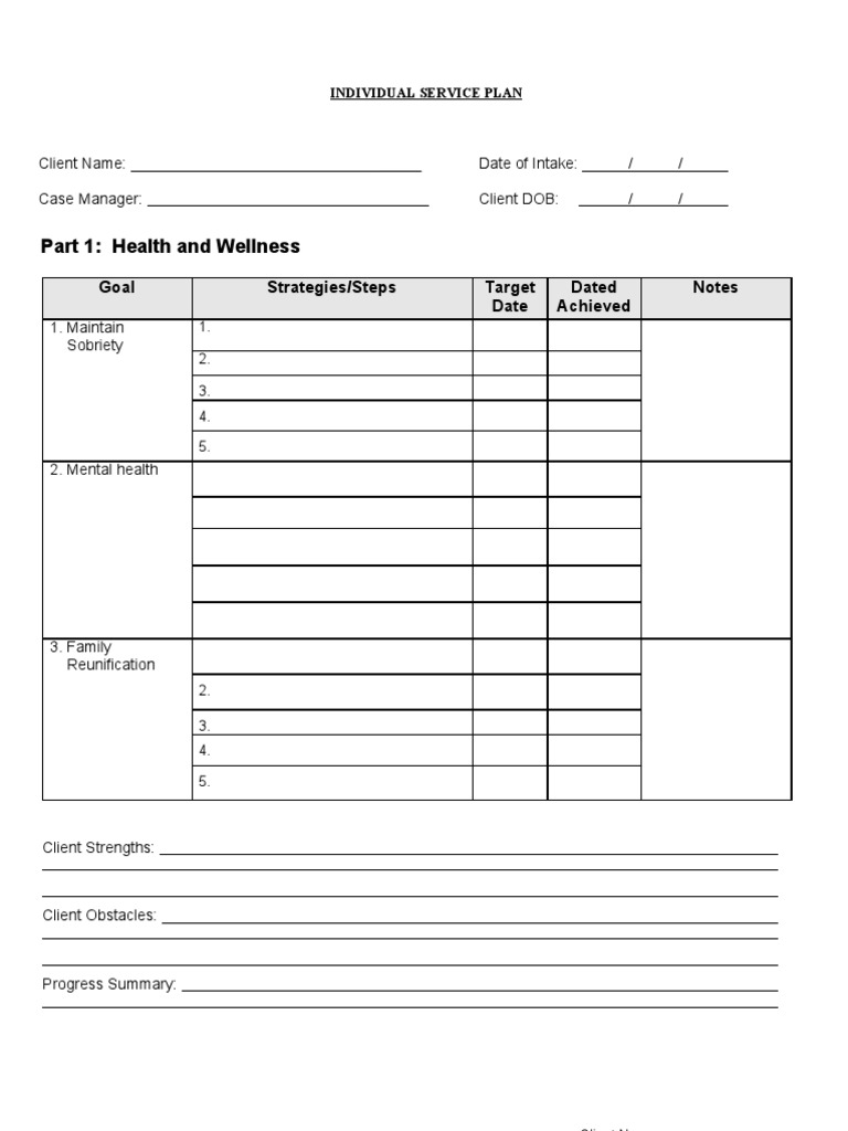 Individual Service Plan - v2 - SEPT 2010 | PDF