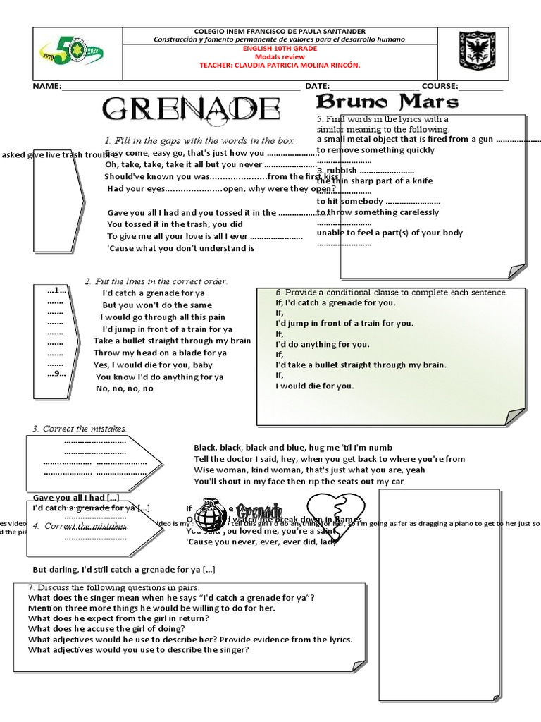 Analyzing "Grenade" Lyrics Meaning | PDF