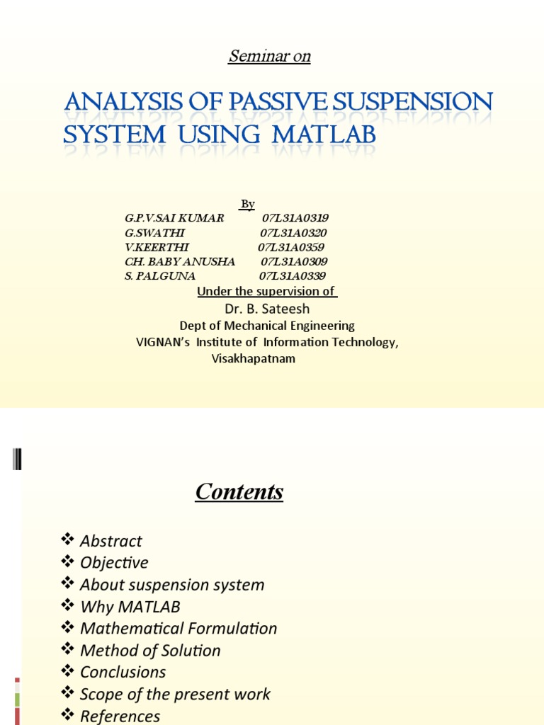 Seminar On: Dr. B. Sateesh | PDF | System | Matlab