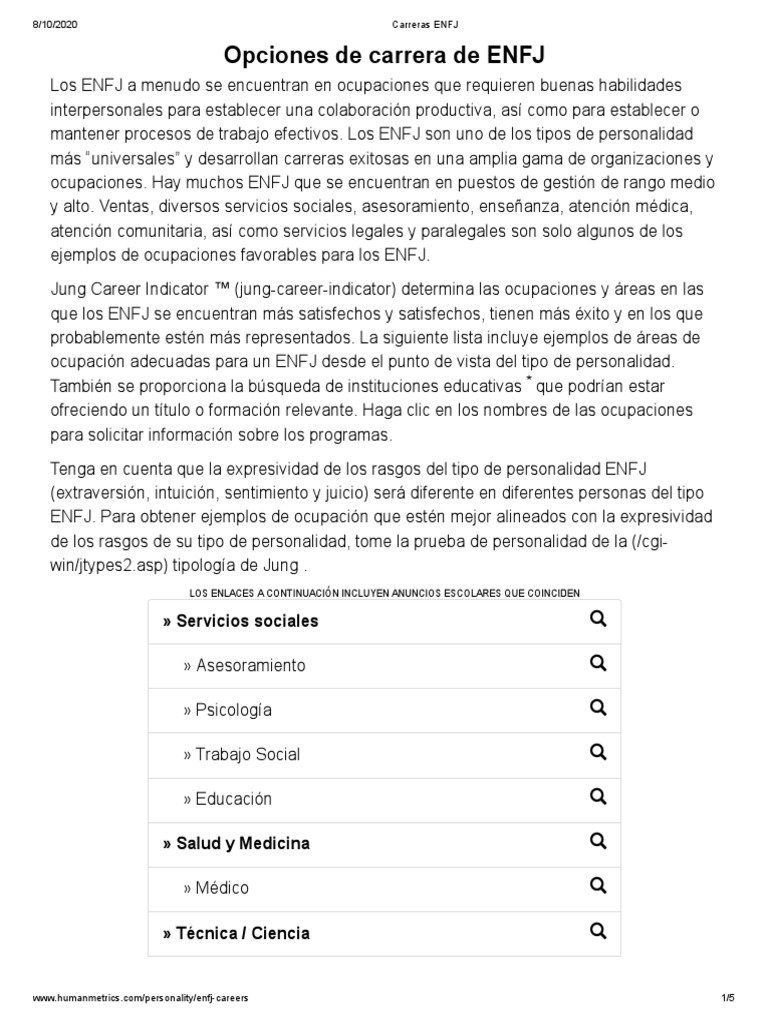 Carreras ENFJ | PDF