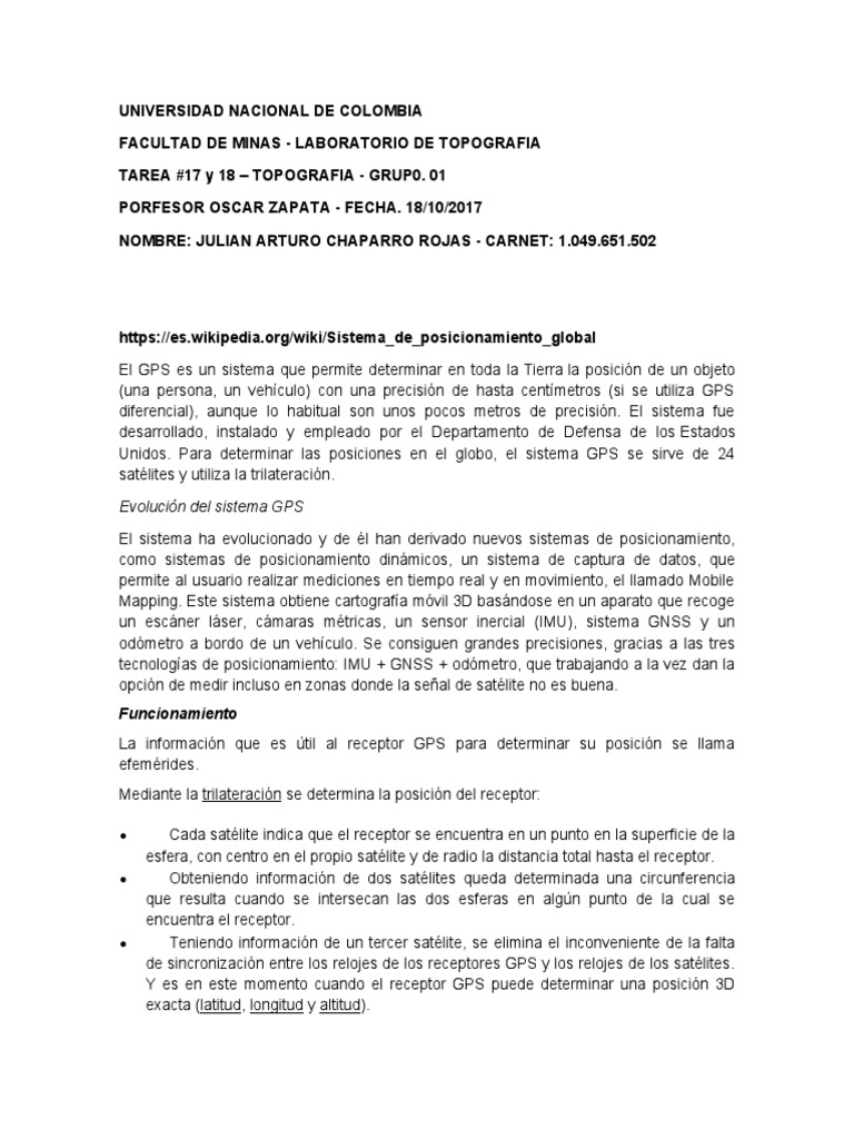 Evolución Del Sistema GPS: Funcionamiento | PDF | Sistema de ...