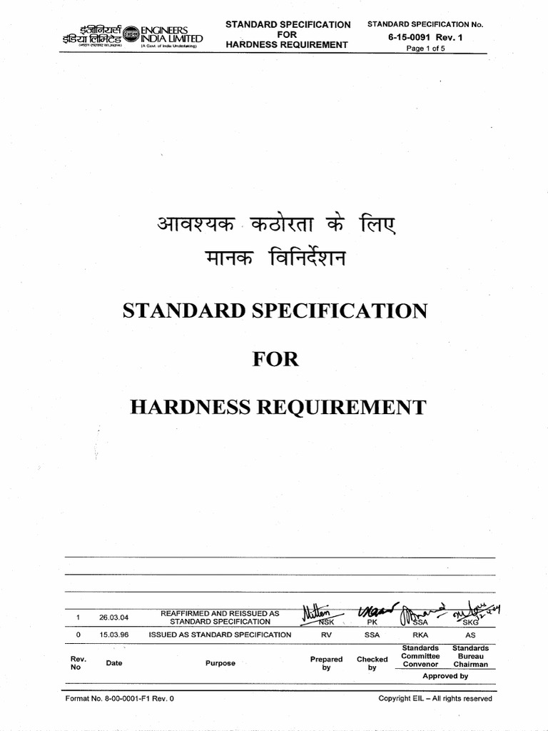 06 - 6-15-0091 Rev 1 - SPEC STD Specification For Hardness Requirement ...