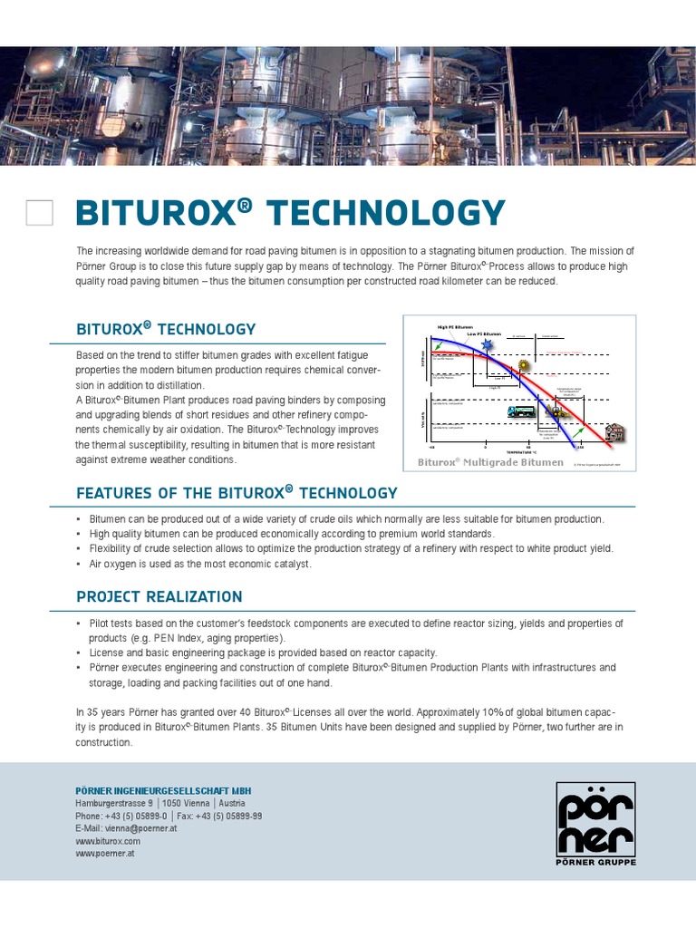 EDL Biturox Technology Flyer PDF | PDF | Asphalt | Oil Refinery