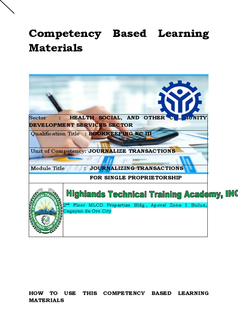 CBLM Bookkeeping NCIII | PDF | Debits And Credits | Equity (Finance)