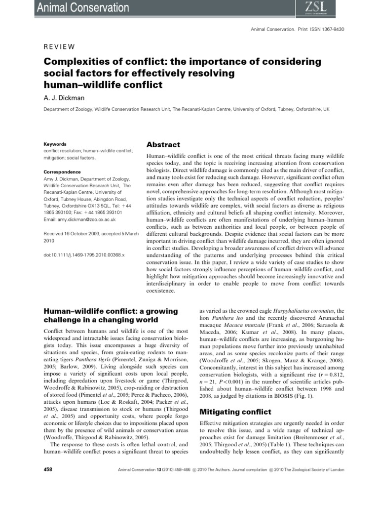 Human Wildlife Conflict Resolution PDF | PDF | Risk | Climate Change ...