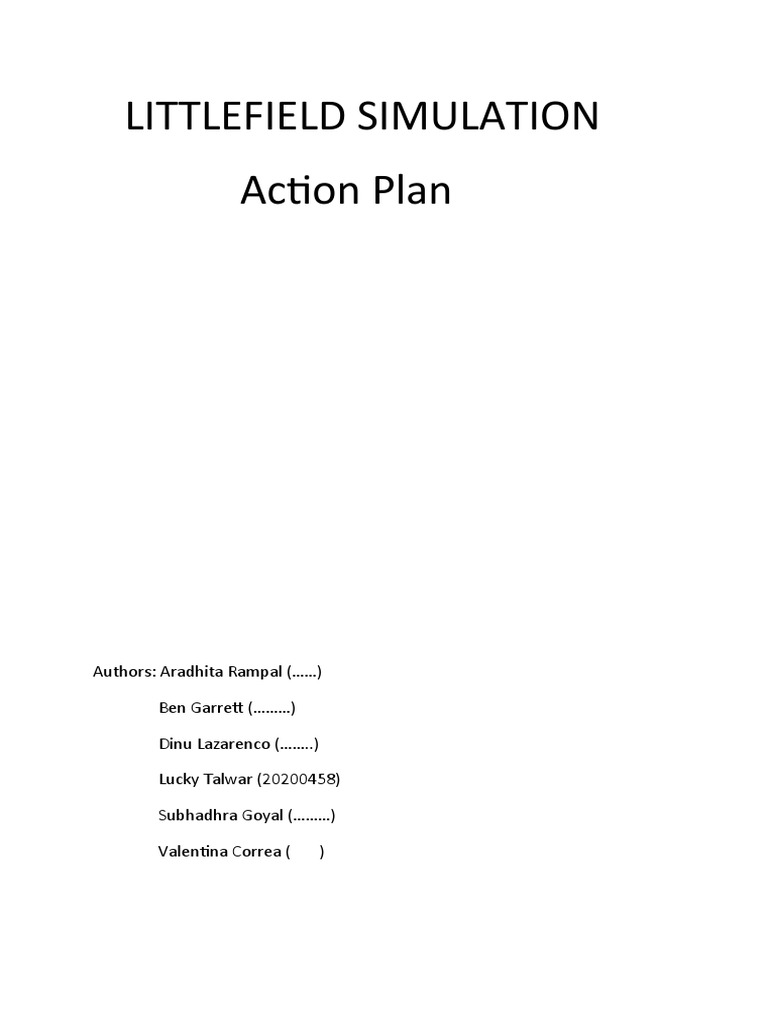 Littlefield Simulation Strategy Report | PDF | Inventory | Economies