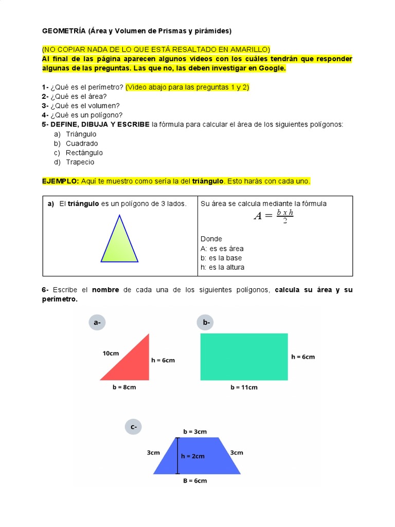 Práctica - Prismas y Pirámides | PDF